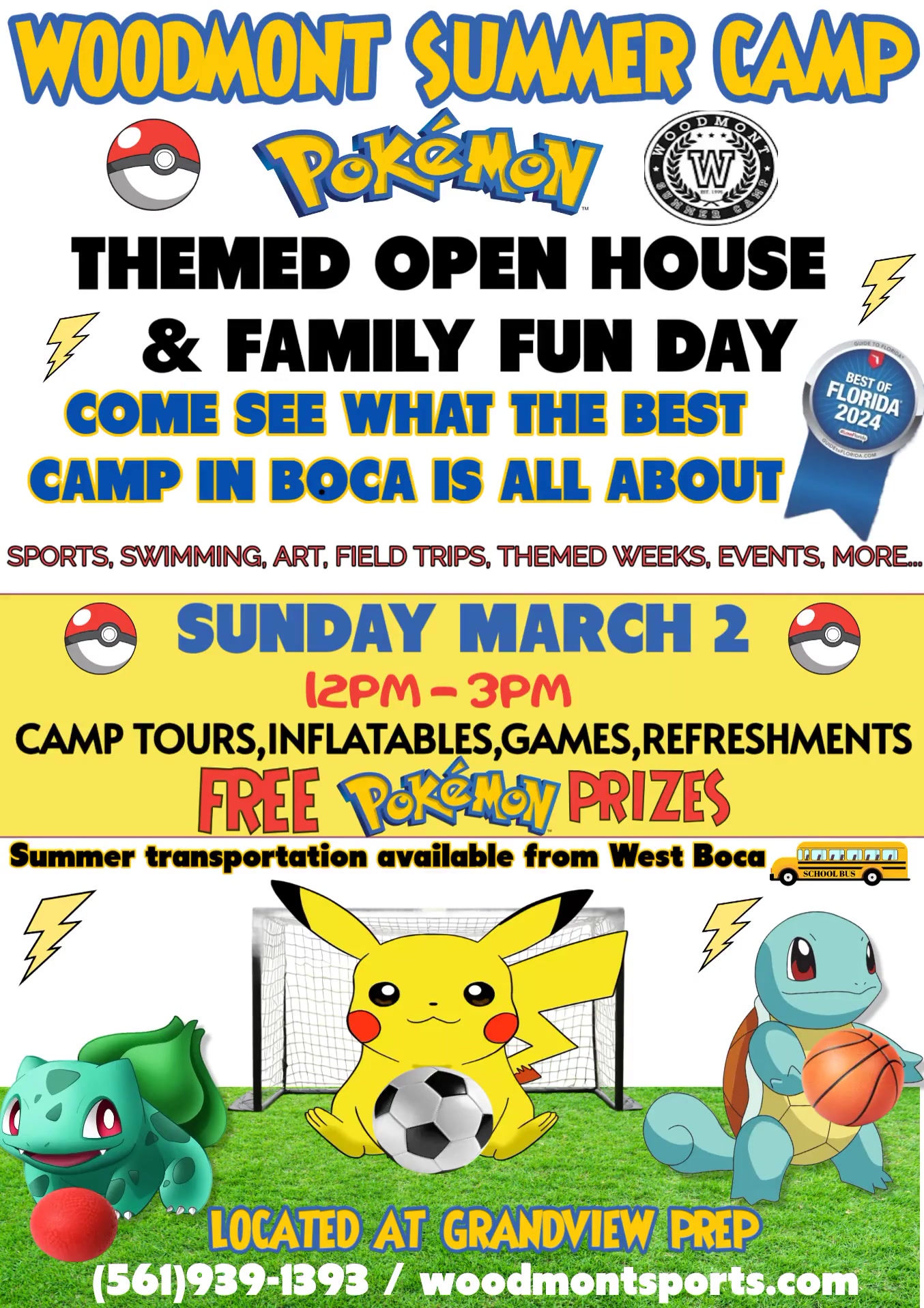 OPEN HOUSE FLYER POKEMON - Woodmont Summer Camp